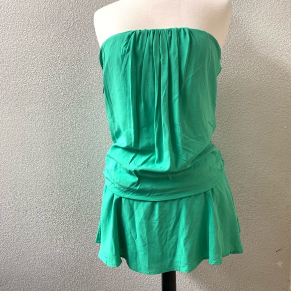 Sara Boo | Tops | Sara Boo Strapless Draped Green Padded Top Womens S ...